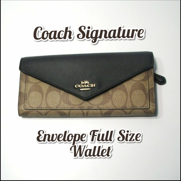 Coach | Bags | Coach Signature Envelope Wallet Signature Canvas | Poshmark